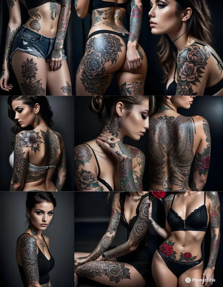 Beautiful Tattooed Women Portraits Stable Diffusion Prompt | PromptBase