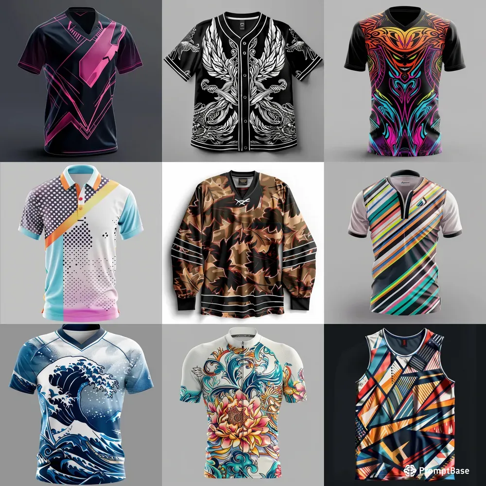 Customizable Jersey Shirt Designs Midjourney Prompt | PromptBase