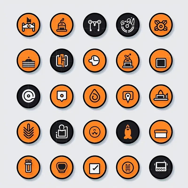 Modern Minimalistic Industry Icons Packs Midjourney Prompt | PromptBase