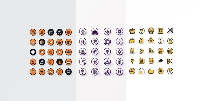 Modern Minimalistic Industry Icons Packs Midjourney Prompt | PromptBase