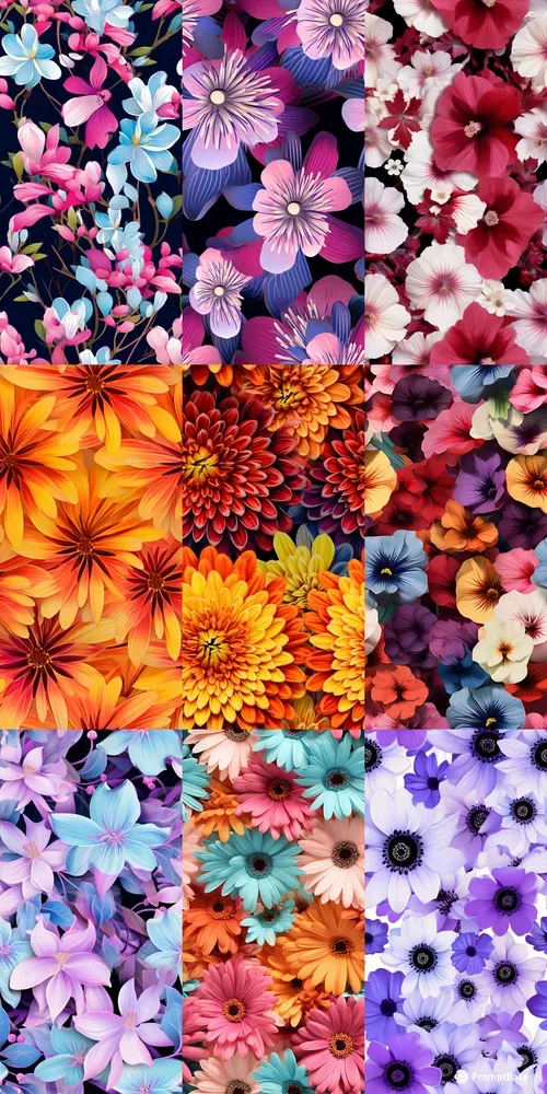 Lively Infinite Repeating Floral Patterns Midjourney Prompt | PromptBase