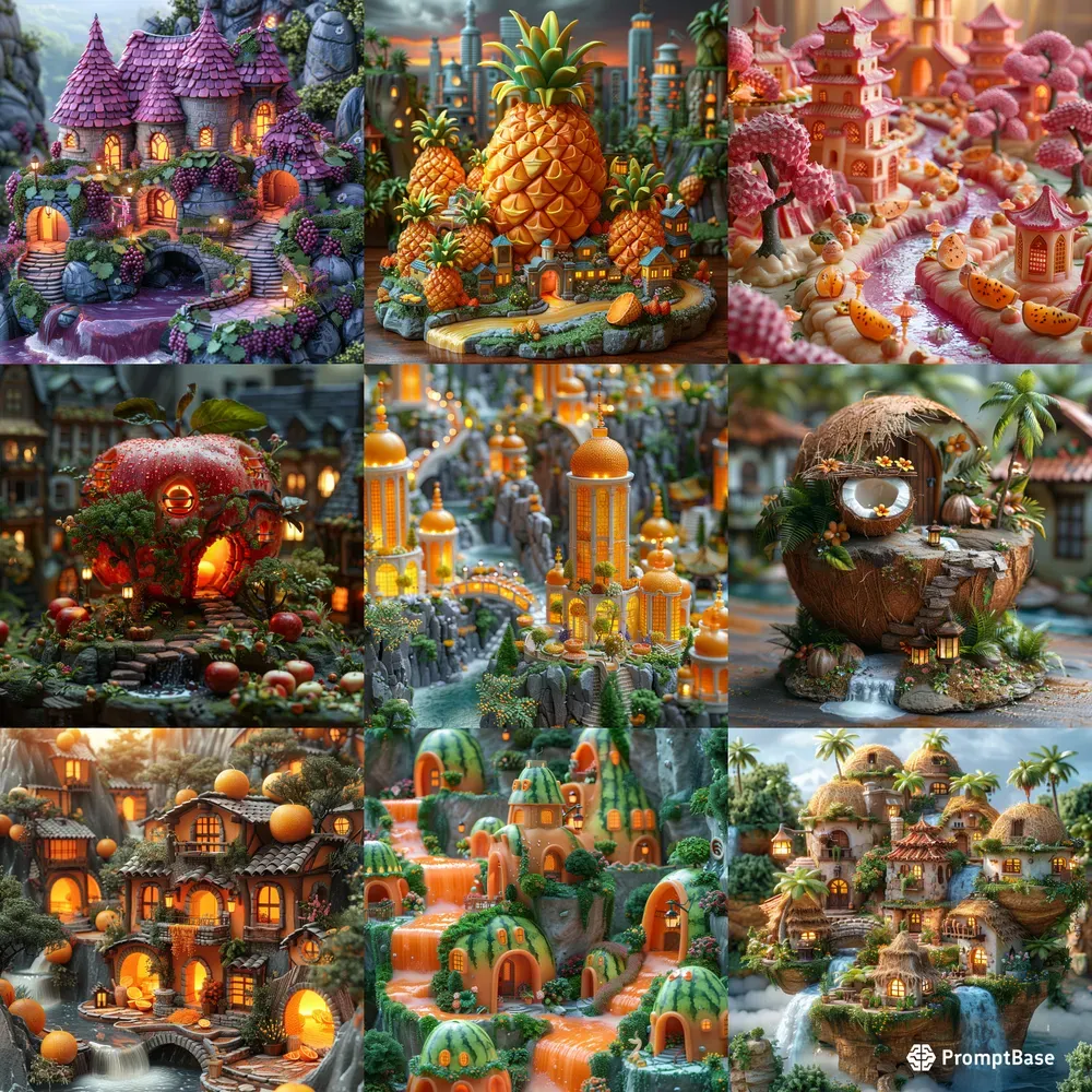 Fruit Places Midjourney Prompt | PromptBase