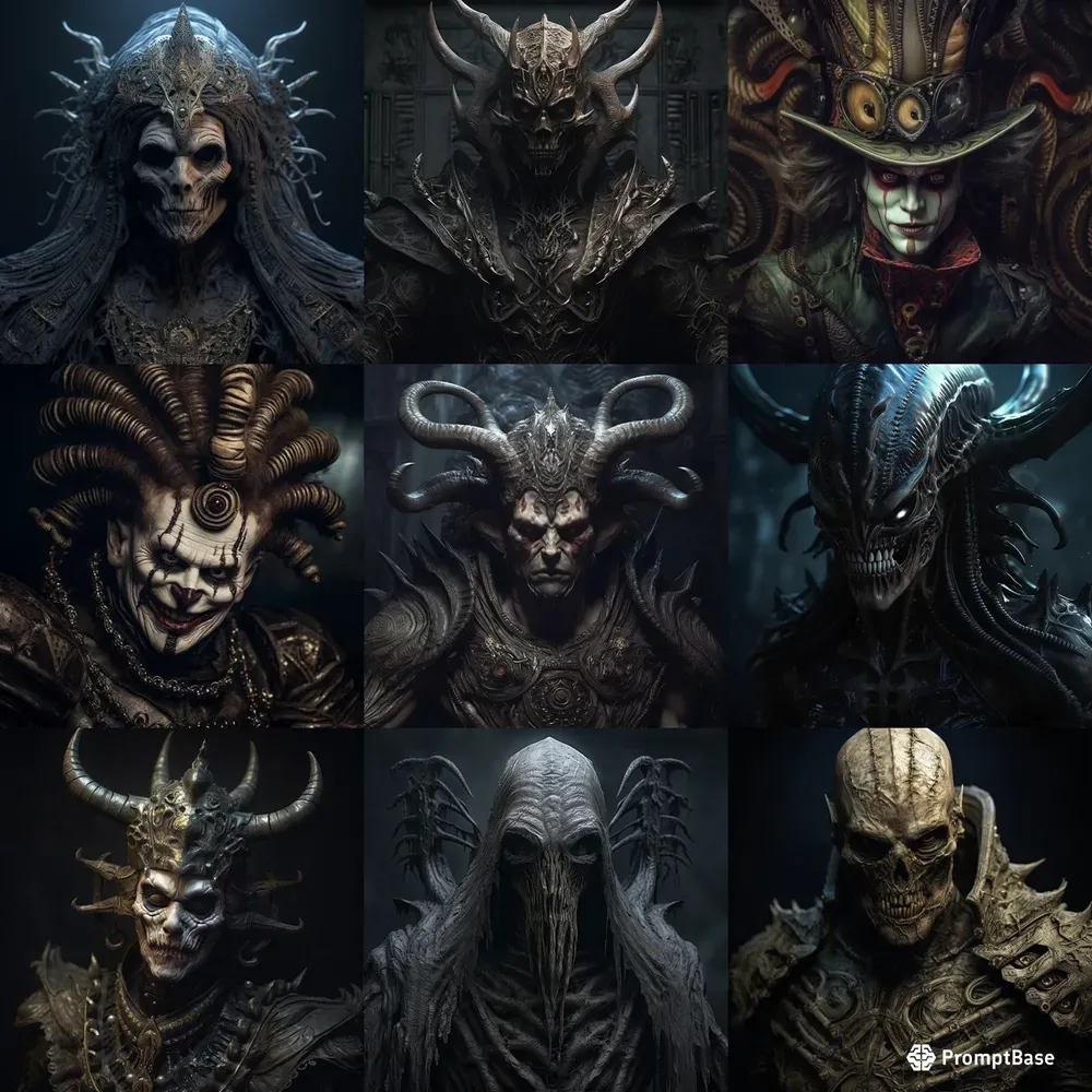 Evil And Demonic Characters Giger Style Midjourney Prompt | PromptBase