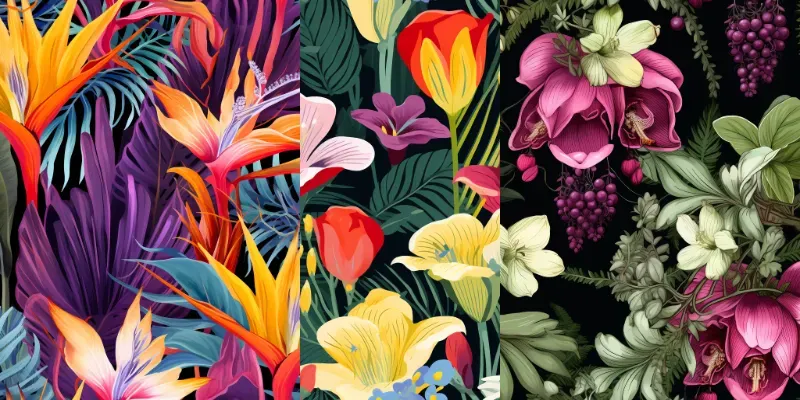 Mystical Bohemian Seamless Flora Pattern Midjourney Prompt | PromptBase