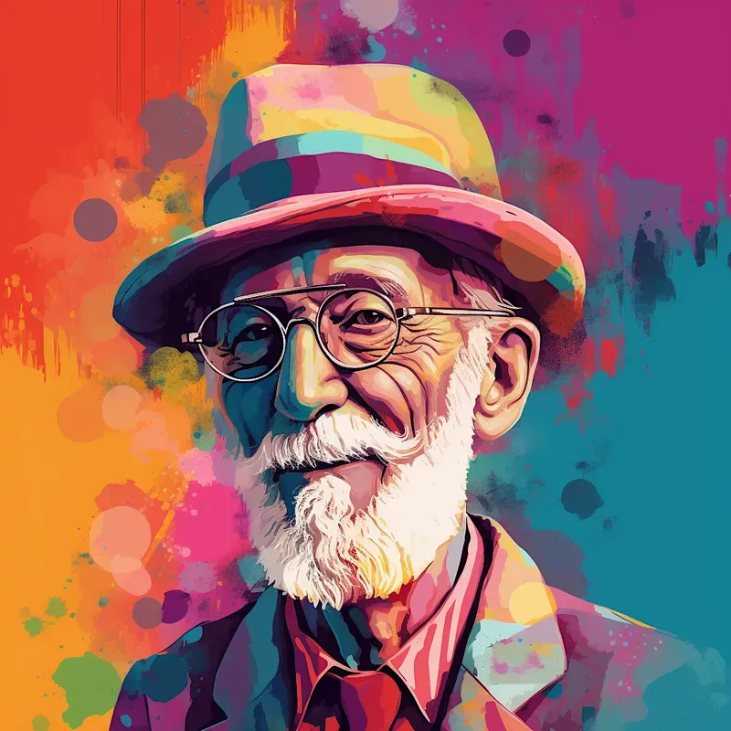 Dynamic And Colorful Portrait Paintings Midjourney Prompt | PromptBase