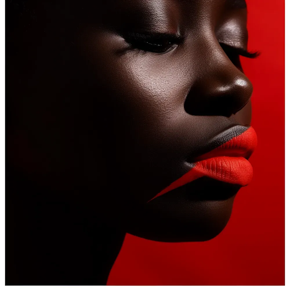 Black And Red Metaphysical Portraits Midjourney Prompt | PromptBase