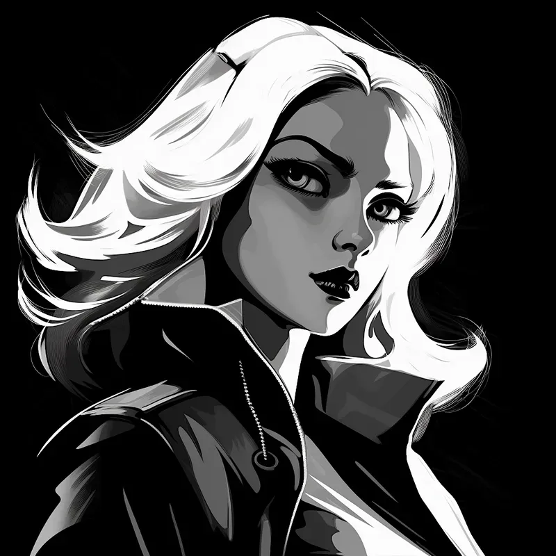 Black And White Noir Style Illustrations Midjourney Prompt | PromptBase