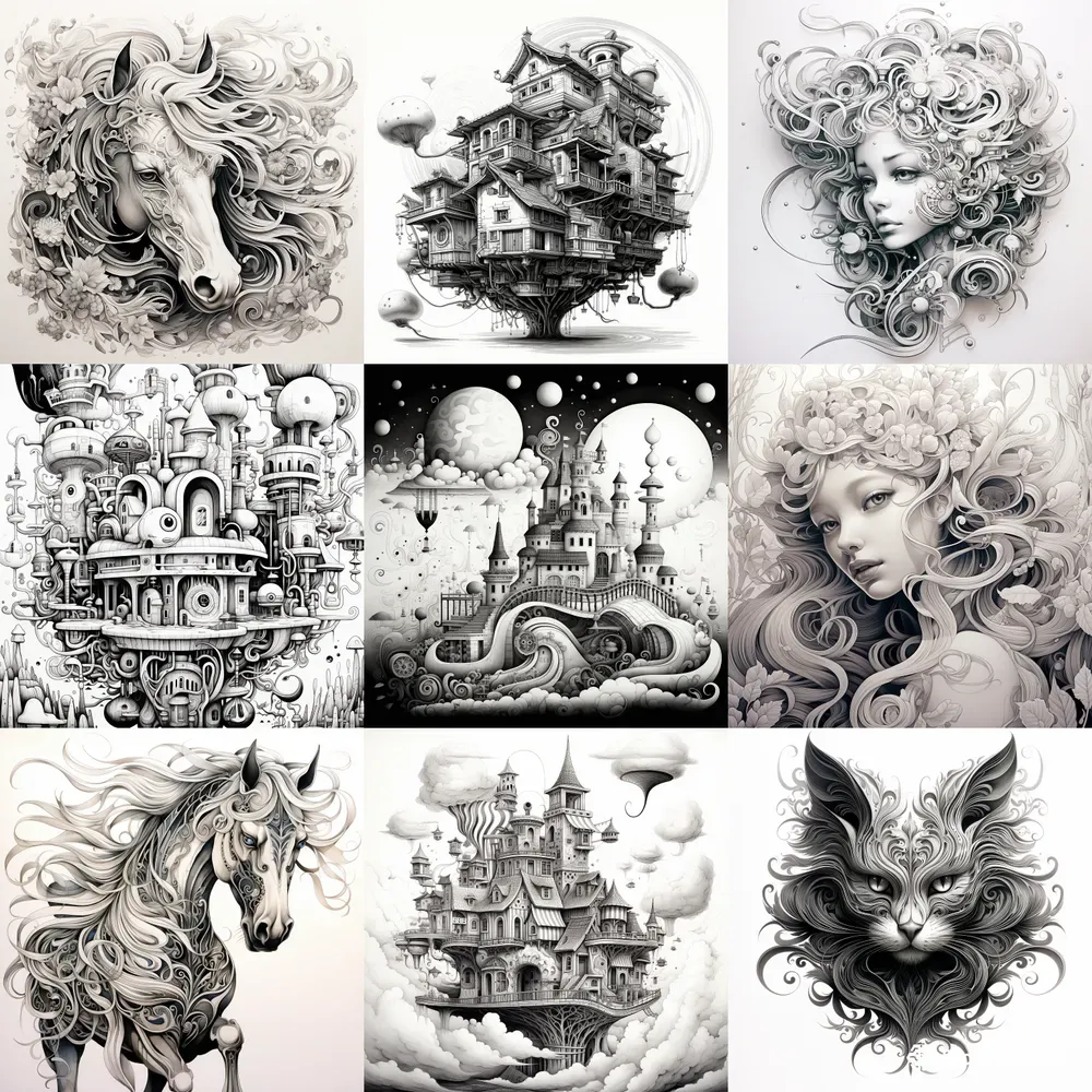 Whimsical Character Sketching Designs Midjourney Prompt | PromptBase