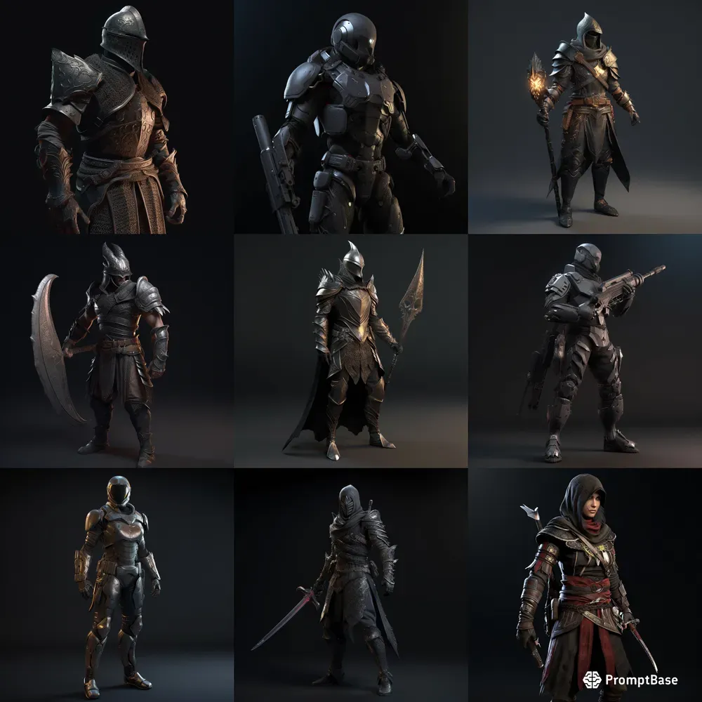 3D Dark Fantasy RPG Style Characters Art Midjourney Prompt | PromptBase