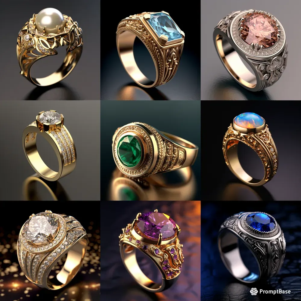 Realistic Ring Photography HD Jewelry 3D Midjourney Prompt | PromptBase