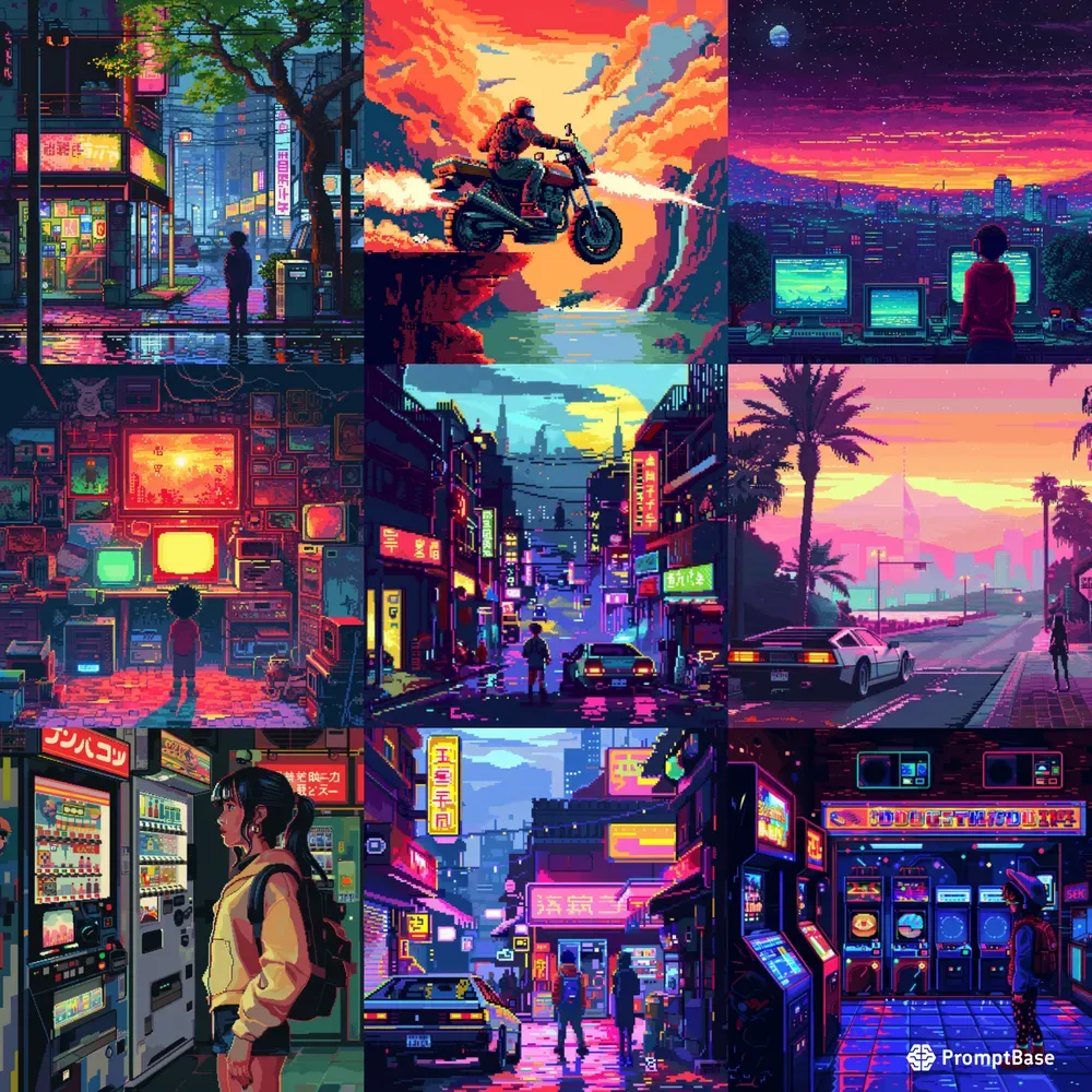 Retro Pixel Art Midjourney Prompt Promptbase