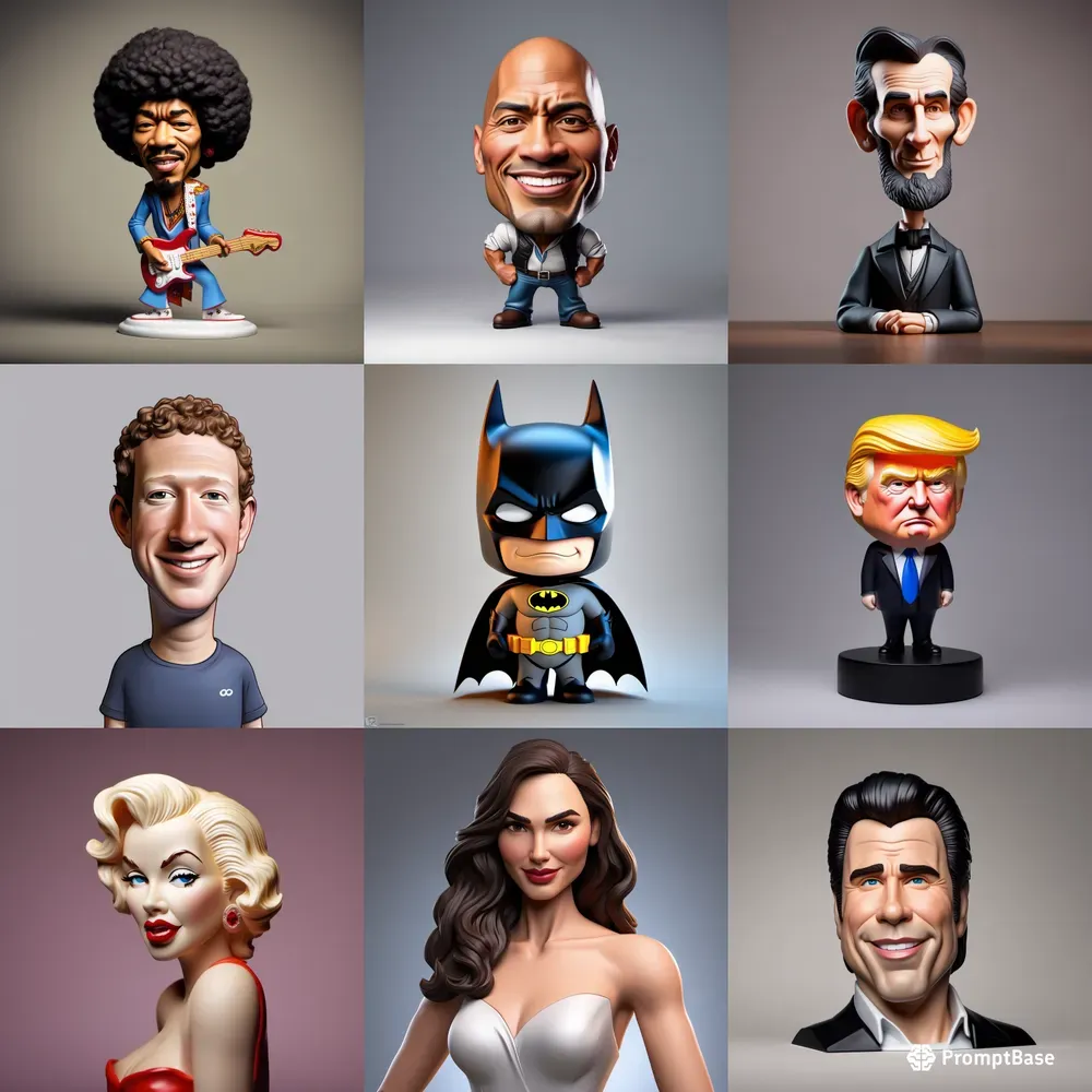 3D Cartoon Character Figures Stable Diffusion Prompt | PromptBase