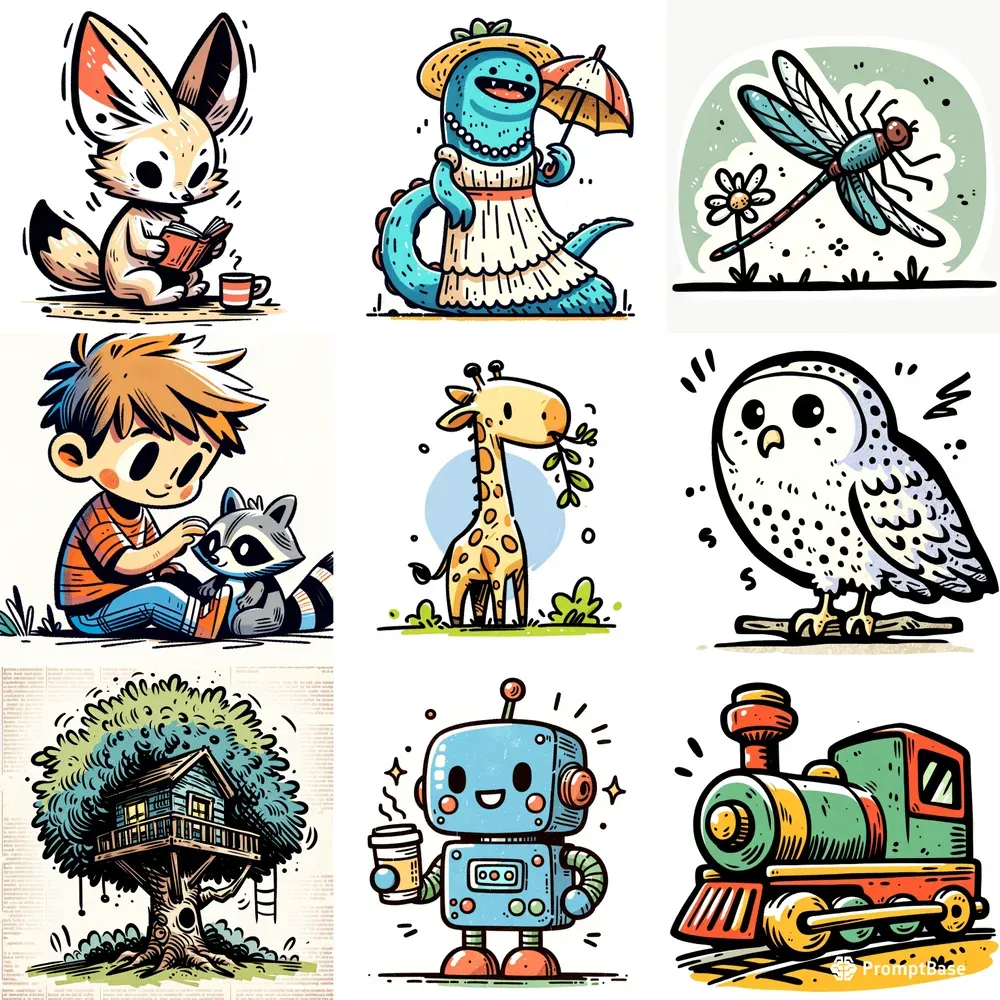 Newspaper Cartoon Characters For Kids DALL·E Prompt | PromptBase