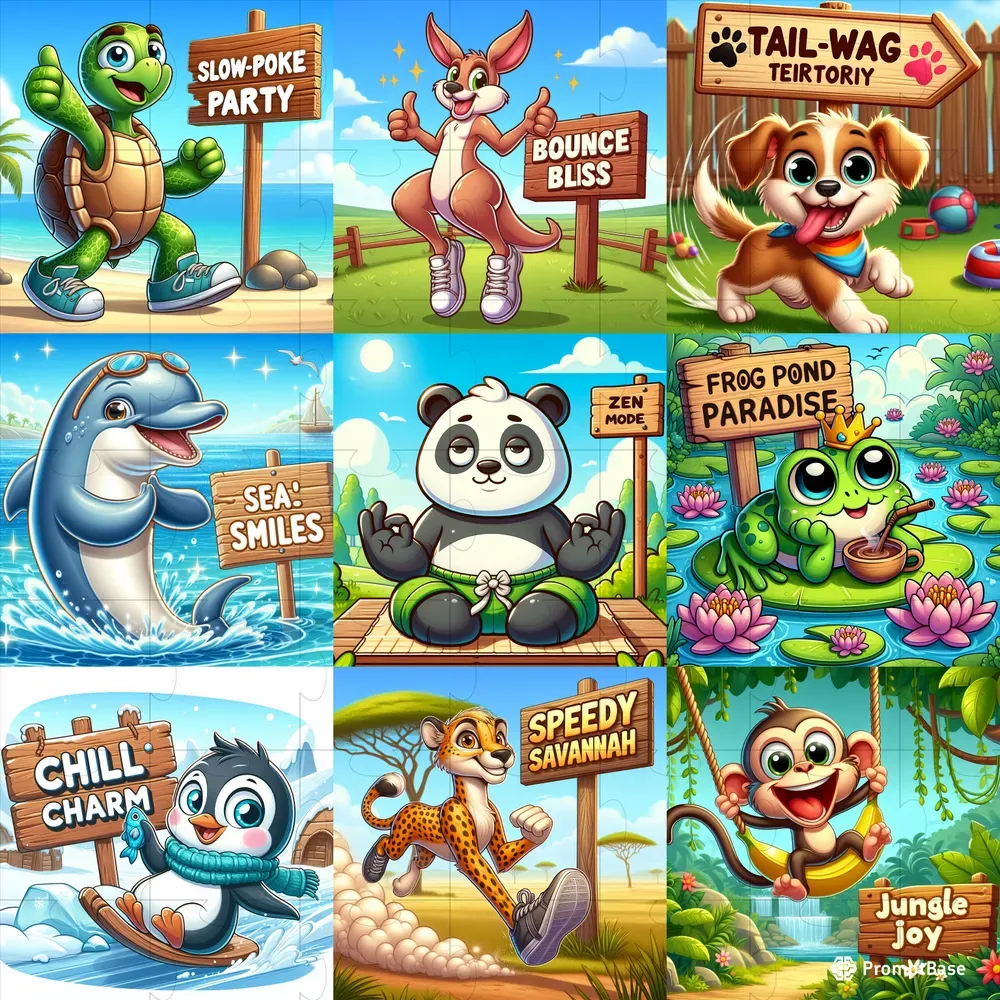 Cartoon Style Illustrations With Text DALL·E Prompt | PromptBase