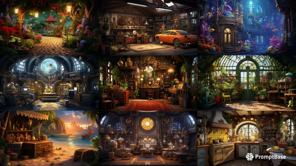 Hidden Objects Background Midjourney Prompt | PromptBase