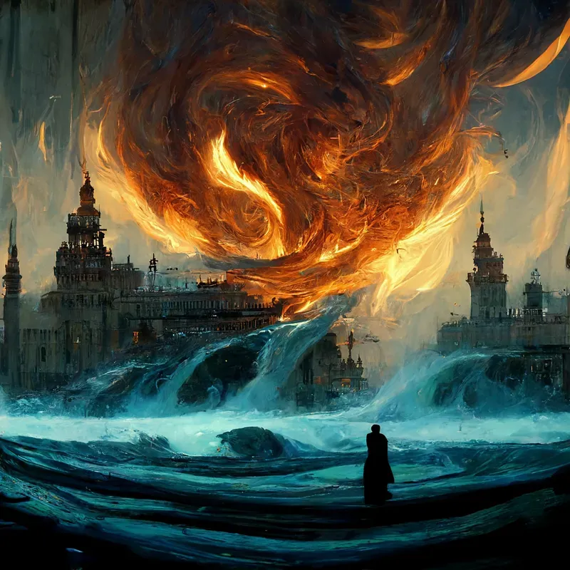 Elemental Fantasy Landscape Wallpapers Midjourney Prompt | PromptBase