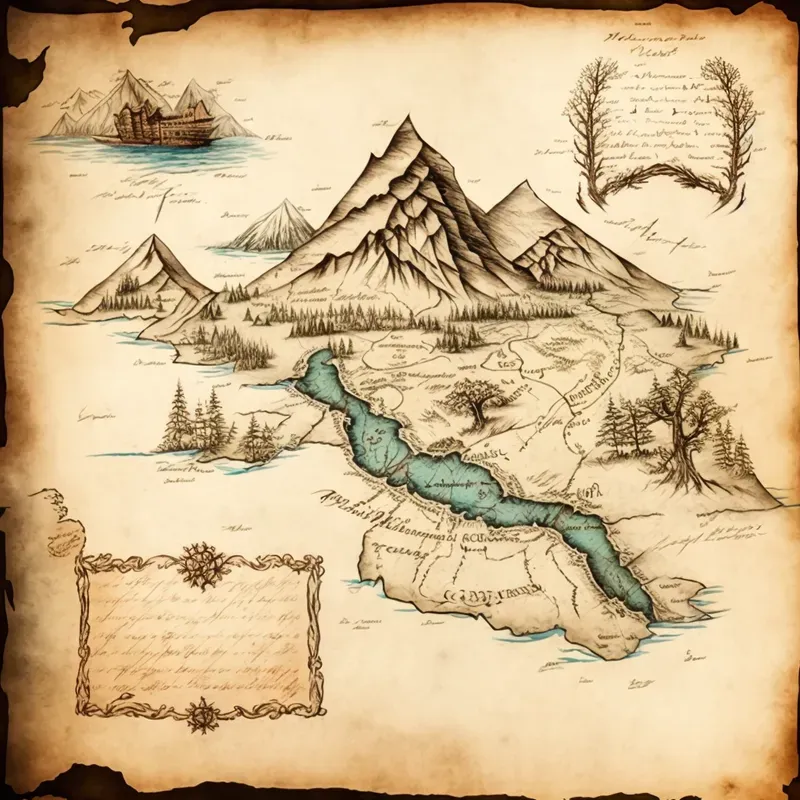 Hand Drawn Fantasy Maps Midjourney Prompt | PromptBase