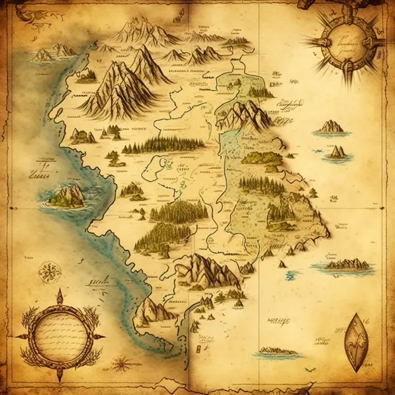 Hand Drawn Fantasy Maps Midjourney Prompt | PromptBase