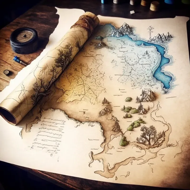 Hand Drawn Fantasy Maps Midjourney Prompt | PromptBase