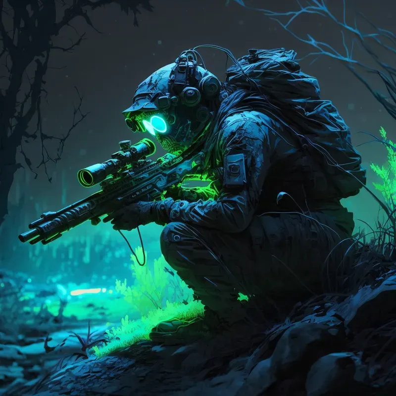 Futuristic Spec Ops Agent Scenes Midjourney Prompt | PromptBase