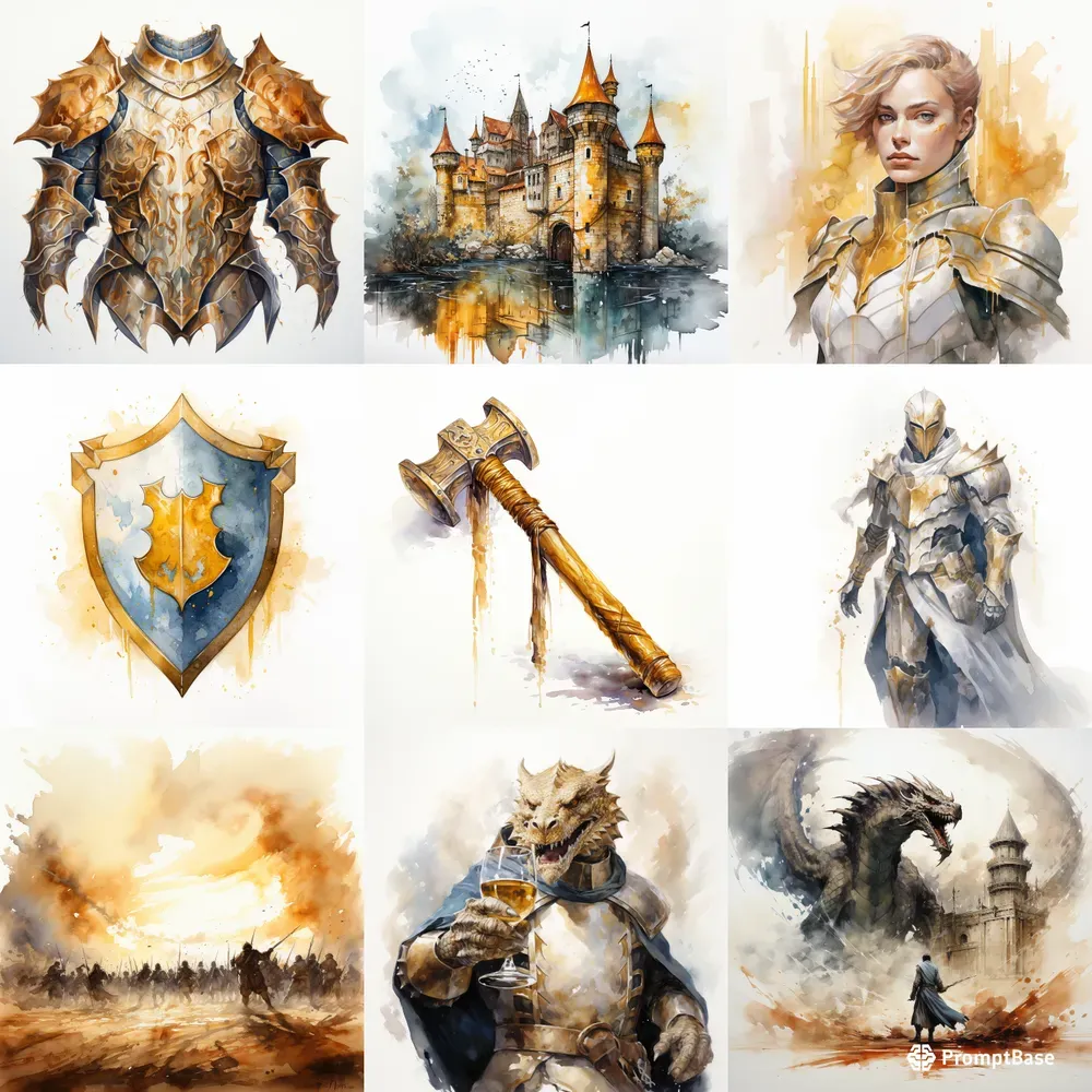 Paladin Inspired Fantasy DnD Assets Midjourney Prompt | PromptBase