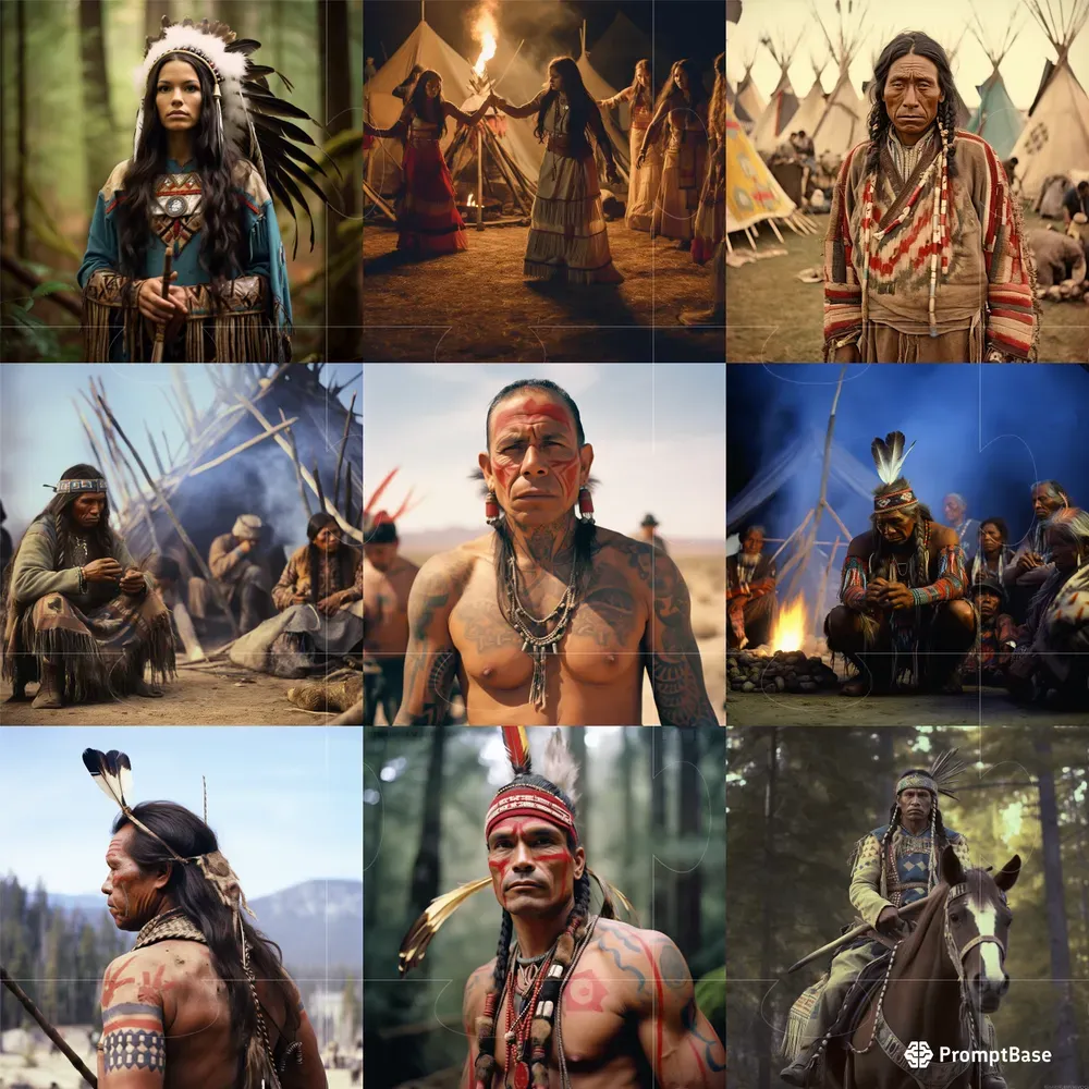 Native Americans Photographs Midjourney Prompt | PromptBase