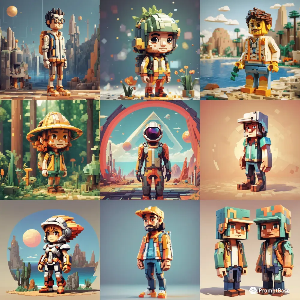 Minecraft Pixel Character Artworks Leonardo Ai Prompt | PromptBase