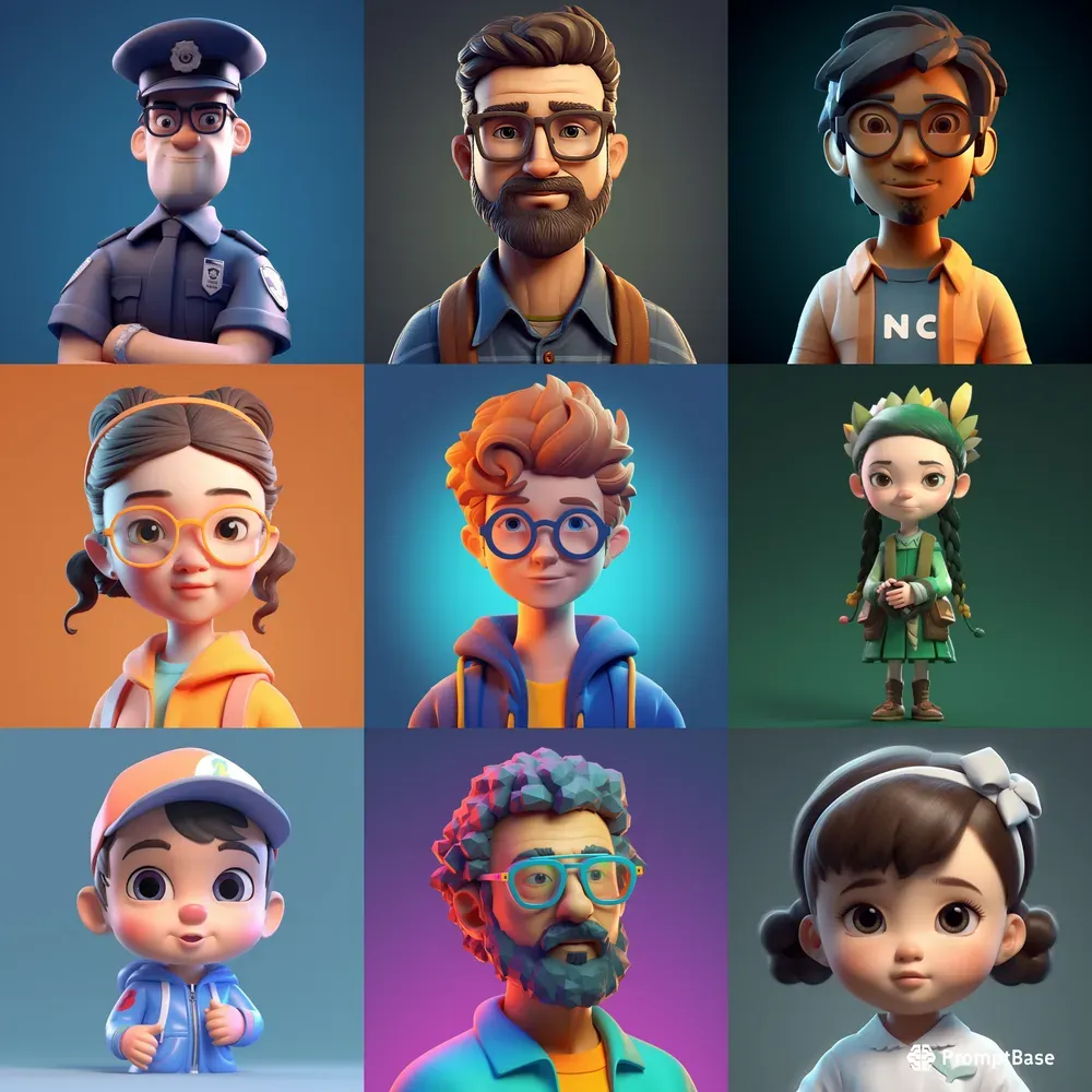 Eccentric 3D Ios Avatars Pfps Midjourney Prompt | PromptBase