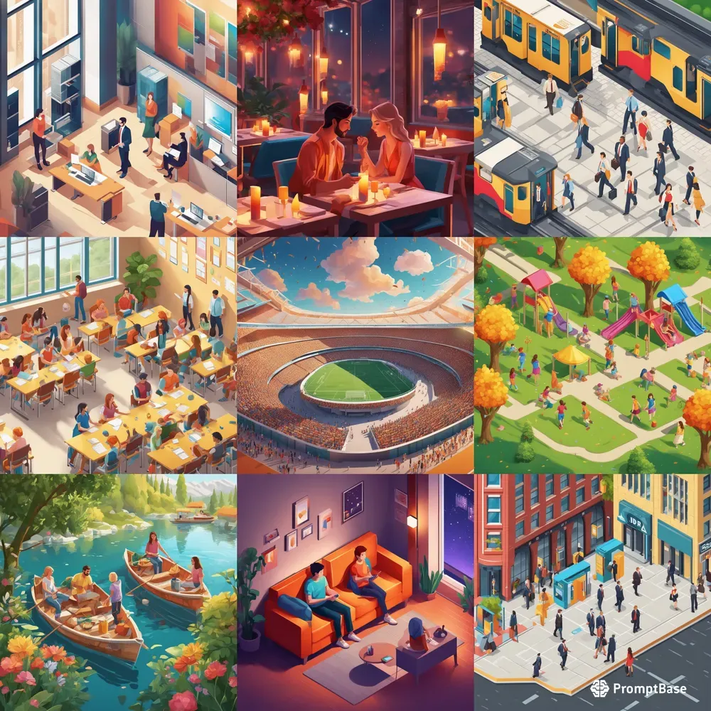 Stock Images Of Isometric Scenes Stable Diffusion Prompt | PromptBase