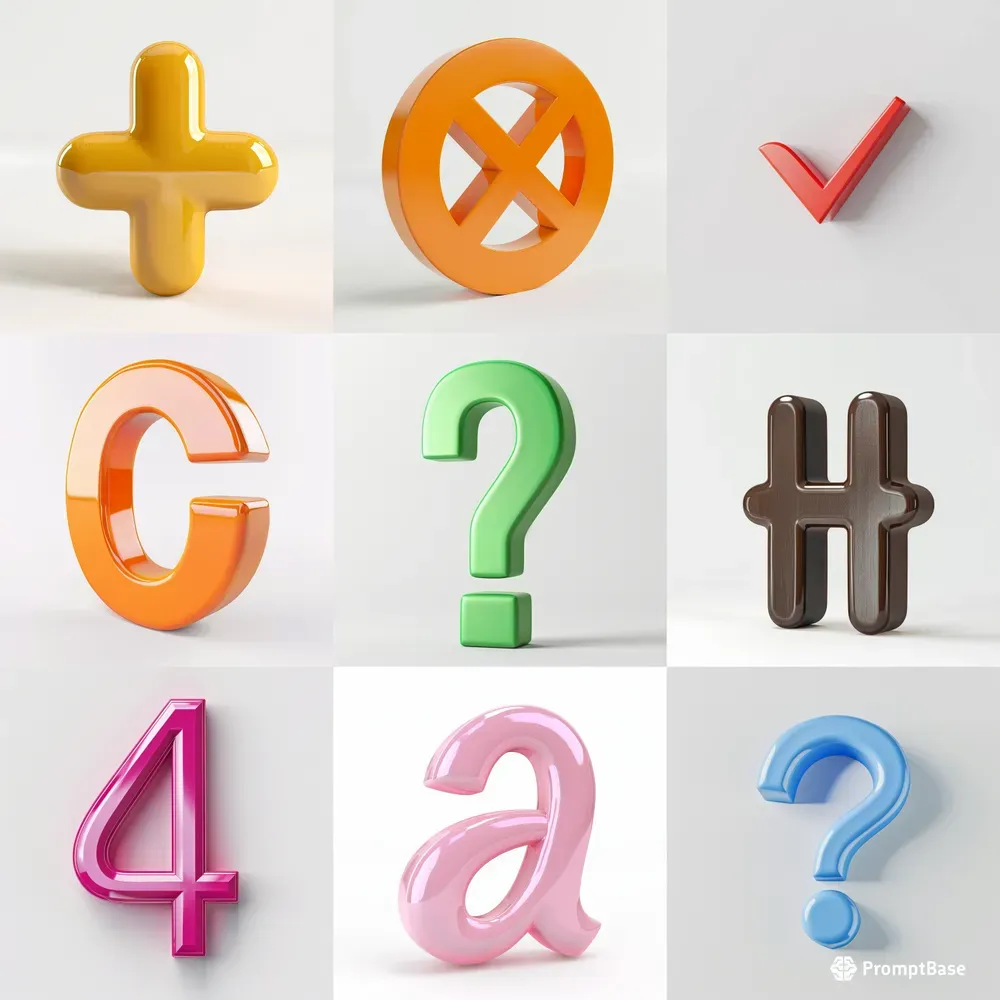 Simple Shapes Marks And Letters Midjourney Prompt | PromptBase