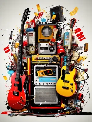 Pop Art Instruments Midjourney Prompt | PromptBase