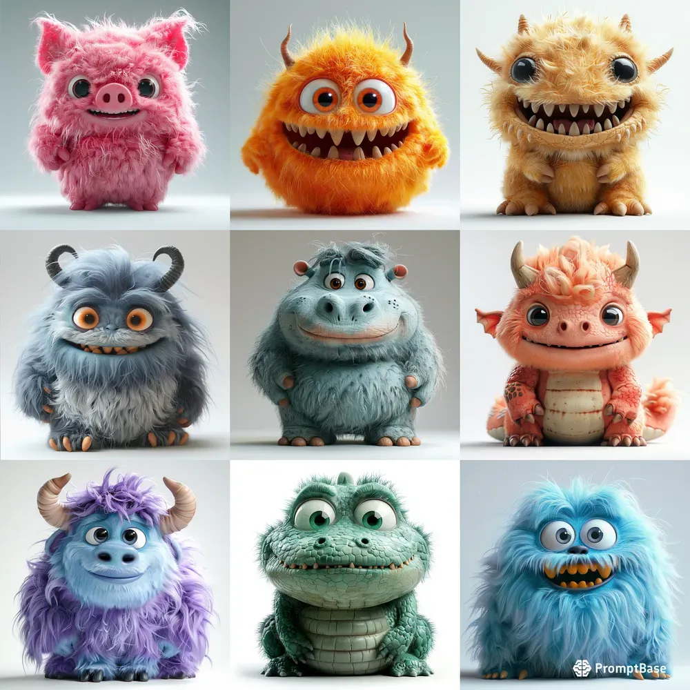 Funny Monster Animals Toys Midjourney Prompt | PromptBase