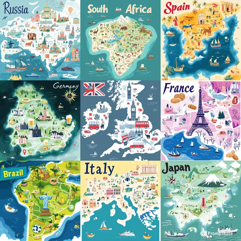Colorful Maps For Childrens Books Midjourney Prompt | PromptBase
