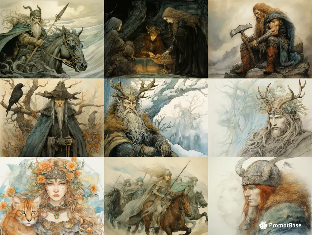 Viking And Nordic Myths And Legends Midjourney Prompt | PromptBase