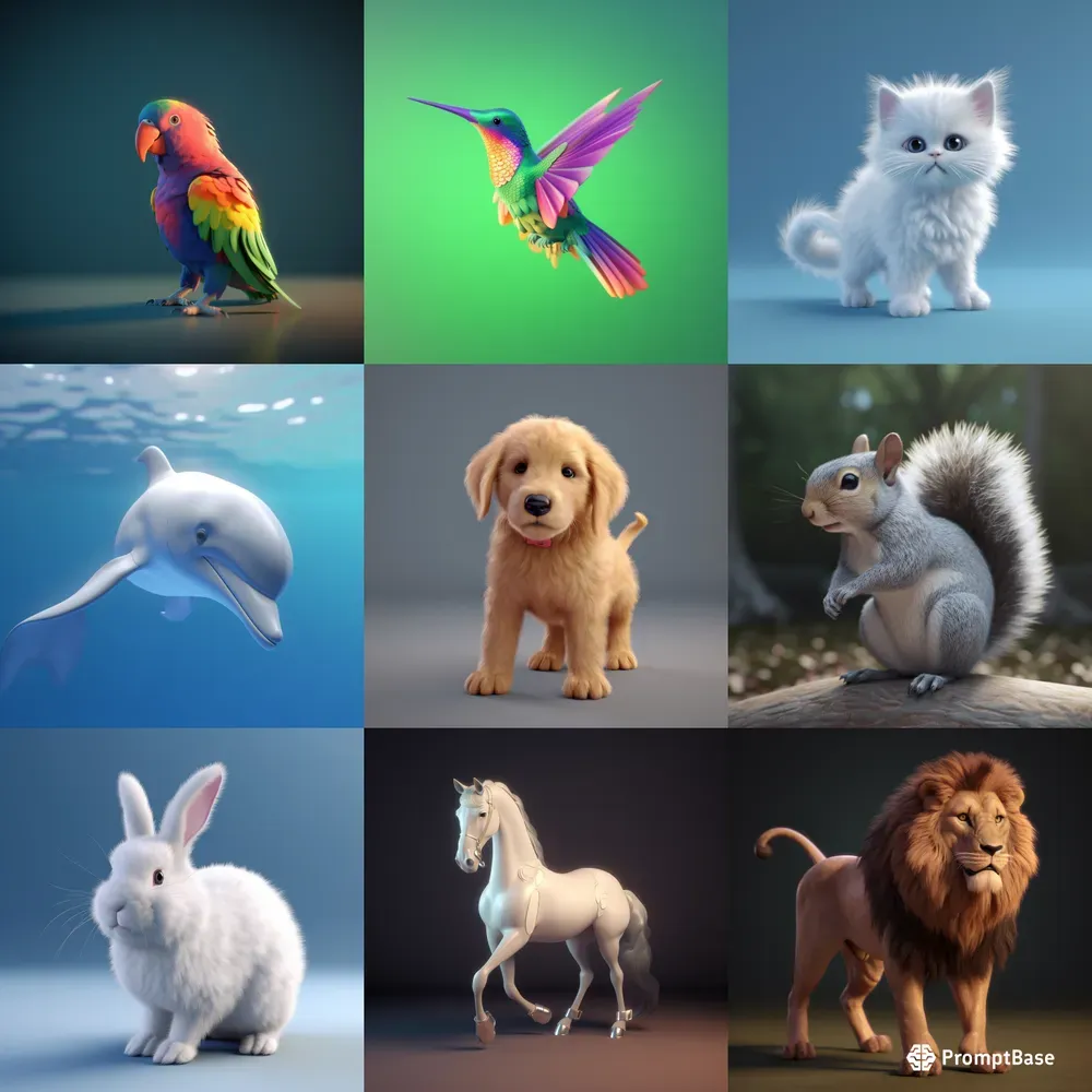 3D Realistic Animal Photos Midjourney Prompt | PromptBase