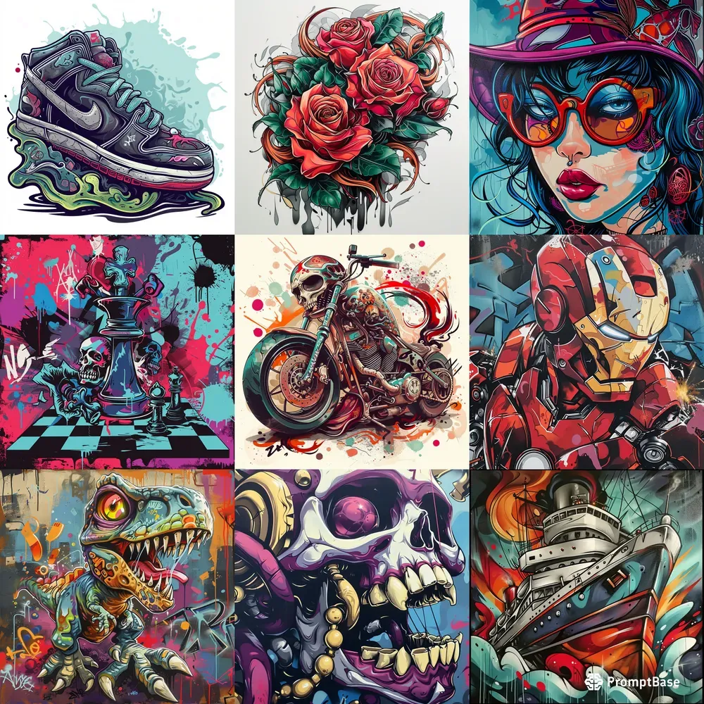 Cartoon Style Goth Graffiti Midjourney Prompt | PromptBase