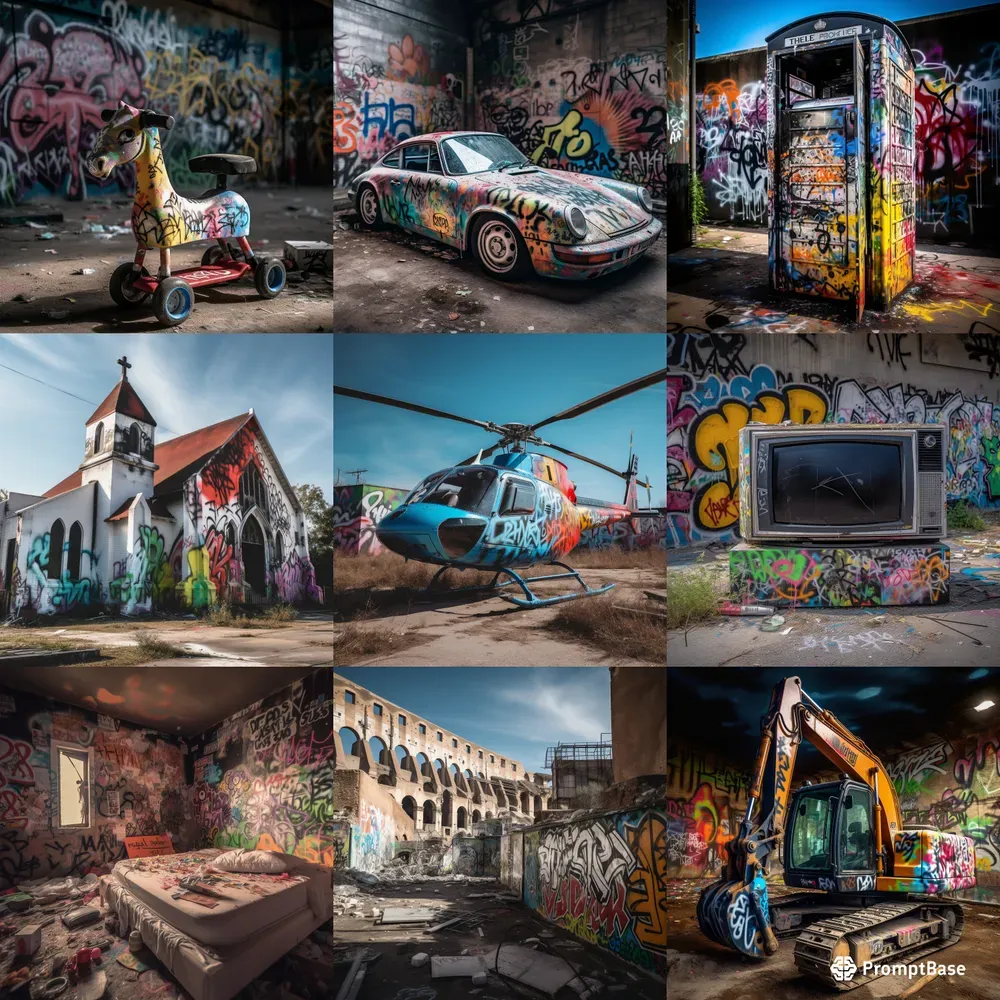 Realistic Street Art Graffiti Midjourney Prompt | PromptBase