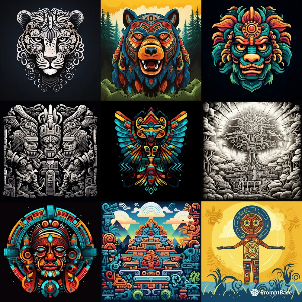 Mayan Glyph Designs Midjourney Prompt | PromptBase