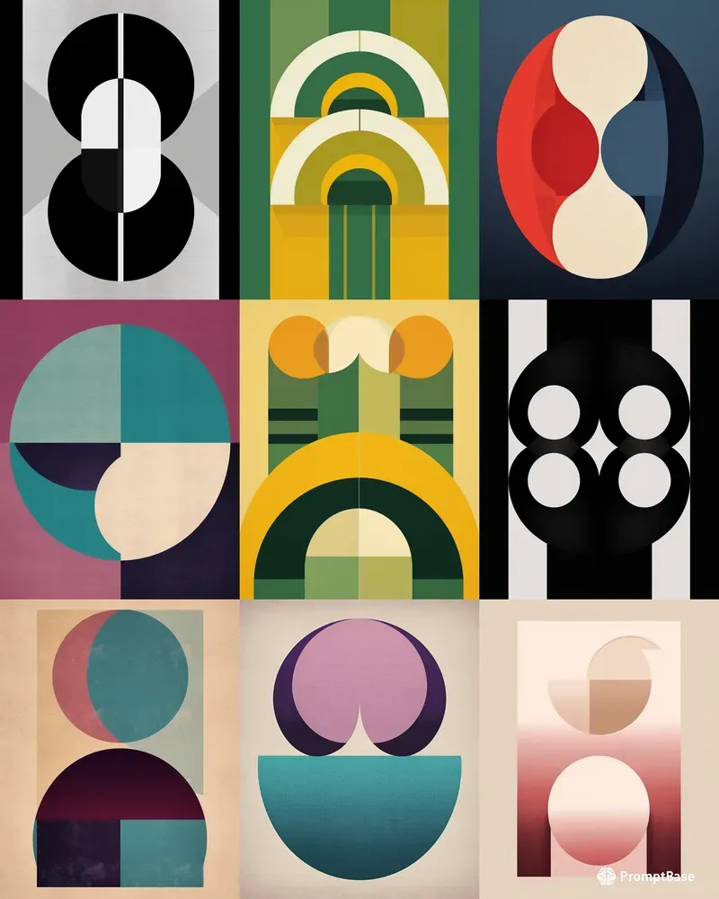 Minimalist Semicircle Posters Midjourney Prompt | PromptBase