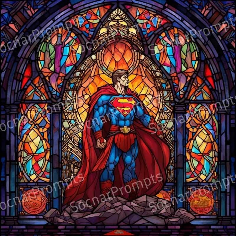 Stained Glass Characters Midjourney Prompt | PromptBase