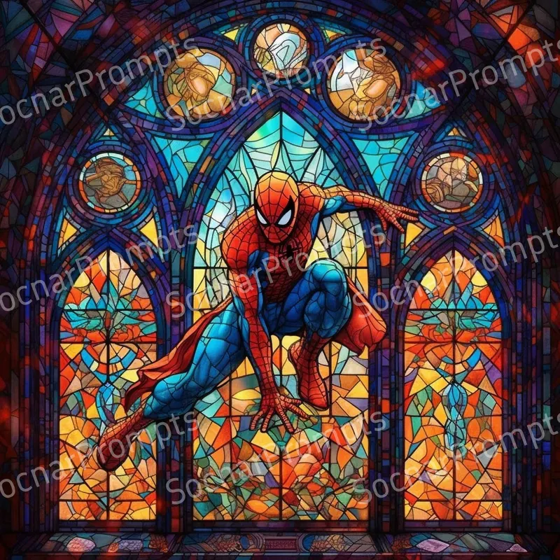 Stained Glass Characters Midjourney Prompt | PromptBase