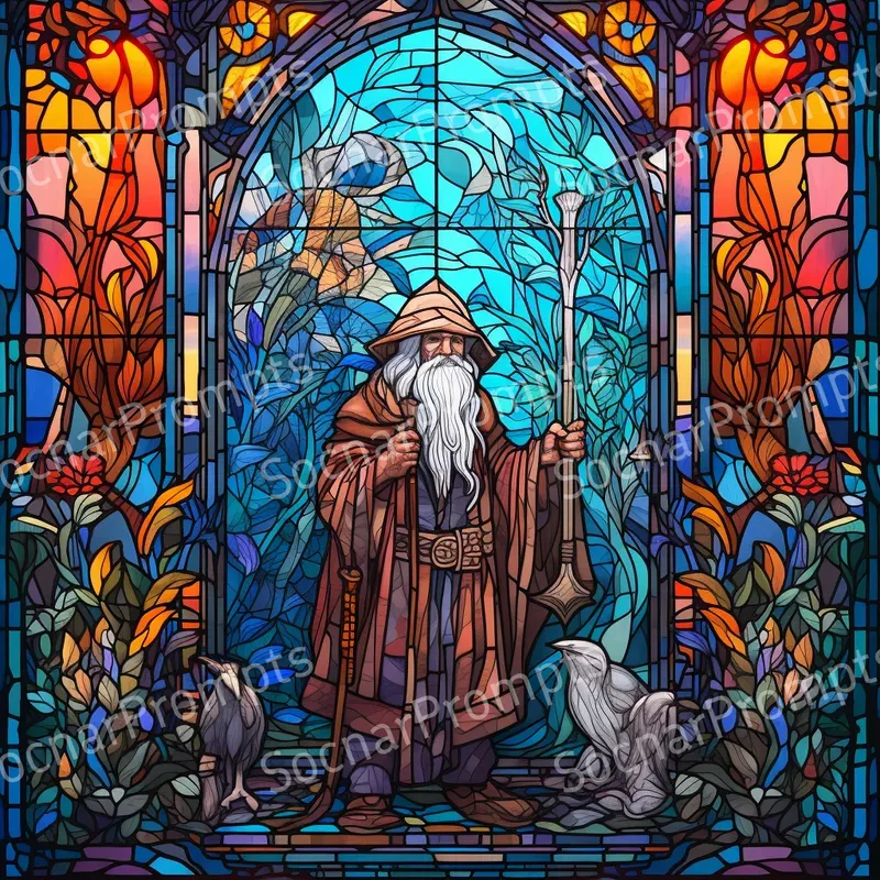 Stained Glass Characters Midjourney Prompt | PromptBase