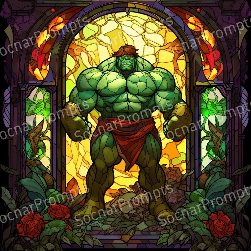 Stained Glass Characters Midjourney Prompt | PromptBase