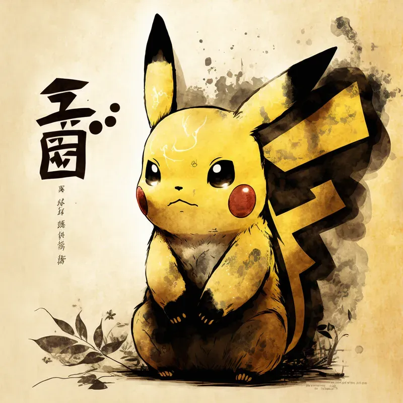 Pokemon In Japanese Art Style Midjourney Prompt | PromptBase