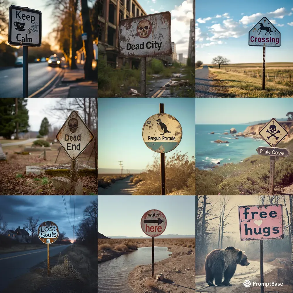 Design Your Own Signs With Text Midjourney Prompt | PromptBase