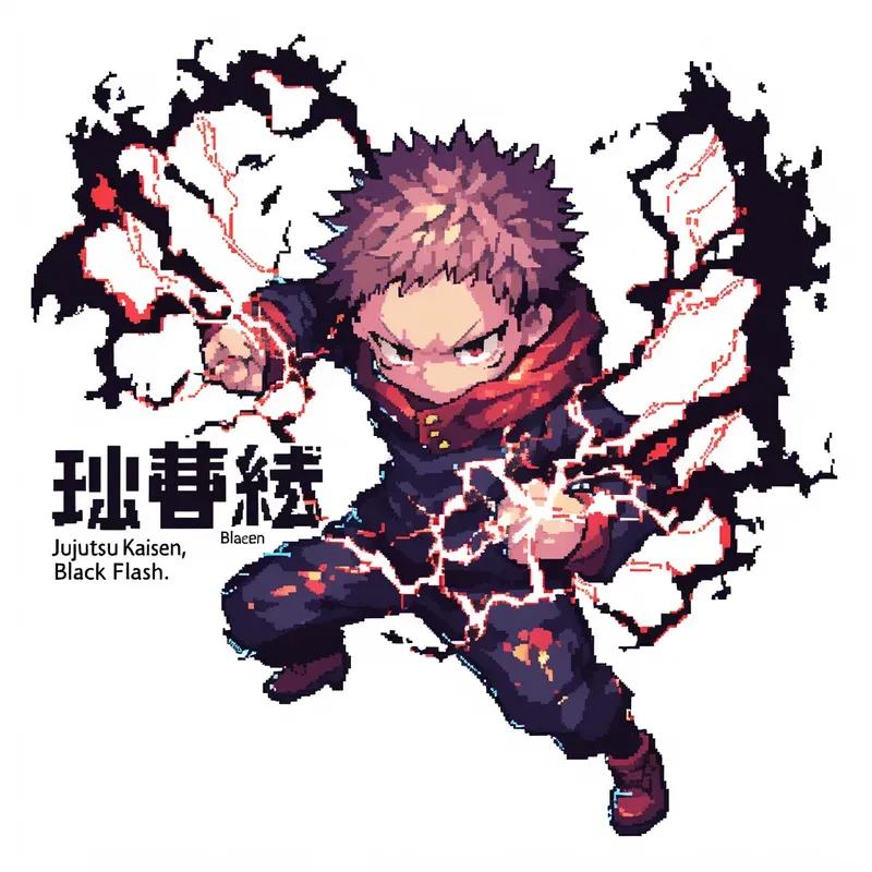Jujutsu Kaisen Pixel Art Midjourney Prompt | PromptBase