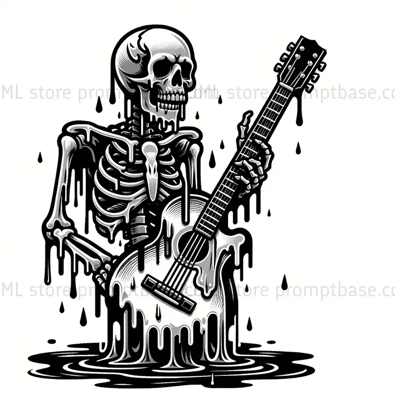 Melting Skeleton Vector Art DALL·E Prompt | PromptBase