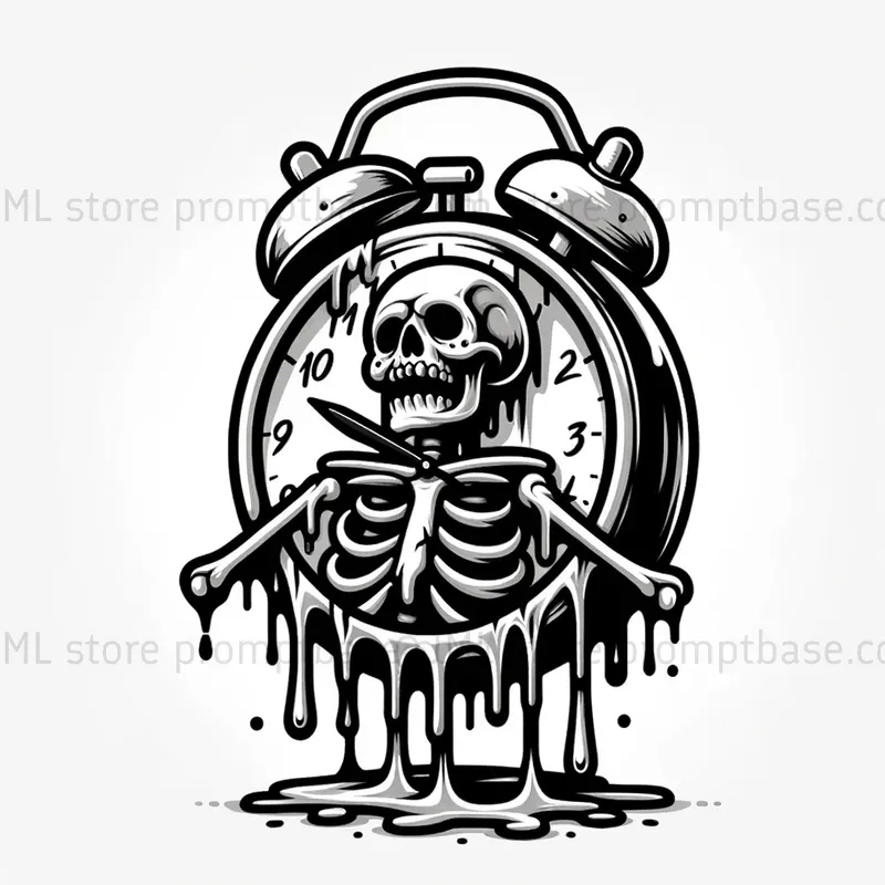 Melting Skeleton Vector Art DALL·E Prompt | PromptBase
