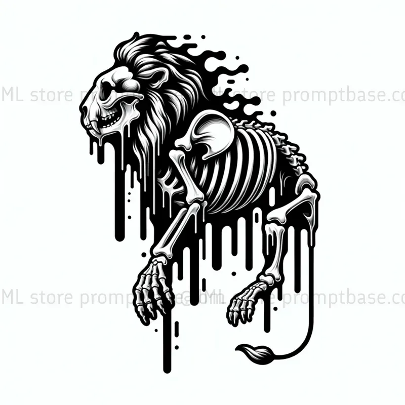 Melting Skeleton Vector Art DALL·E Prompt | PromptBase