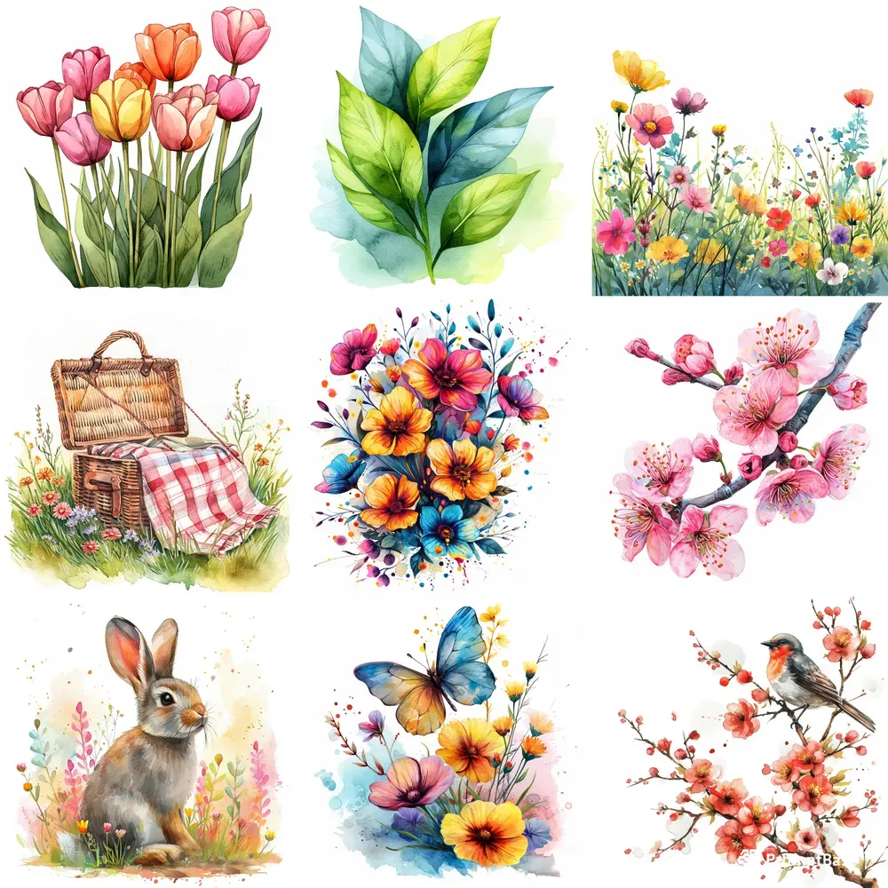 Spring Themed Clip Art Midjourney Prompt | PromptBase